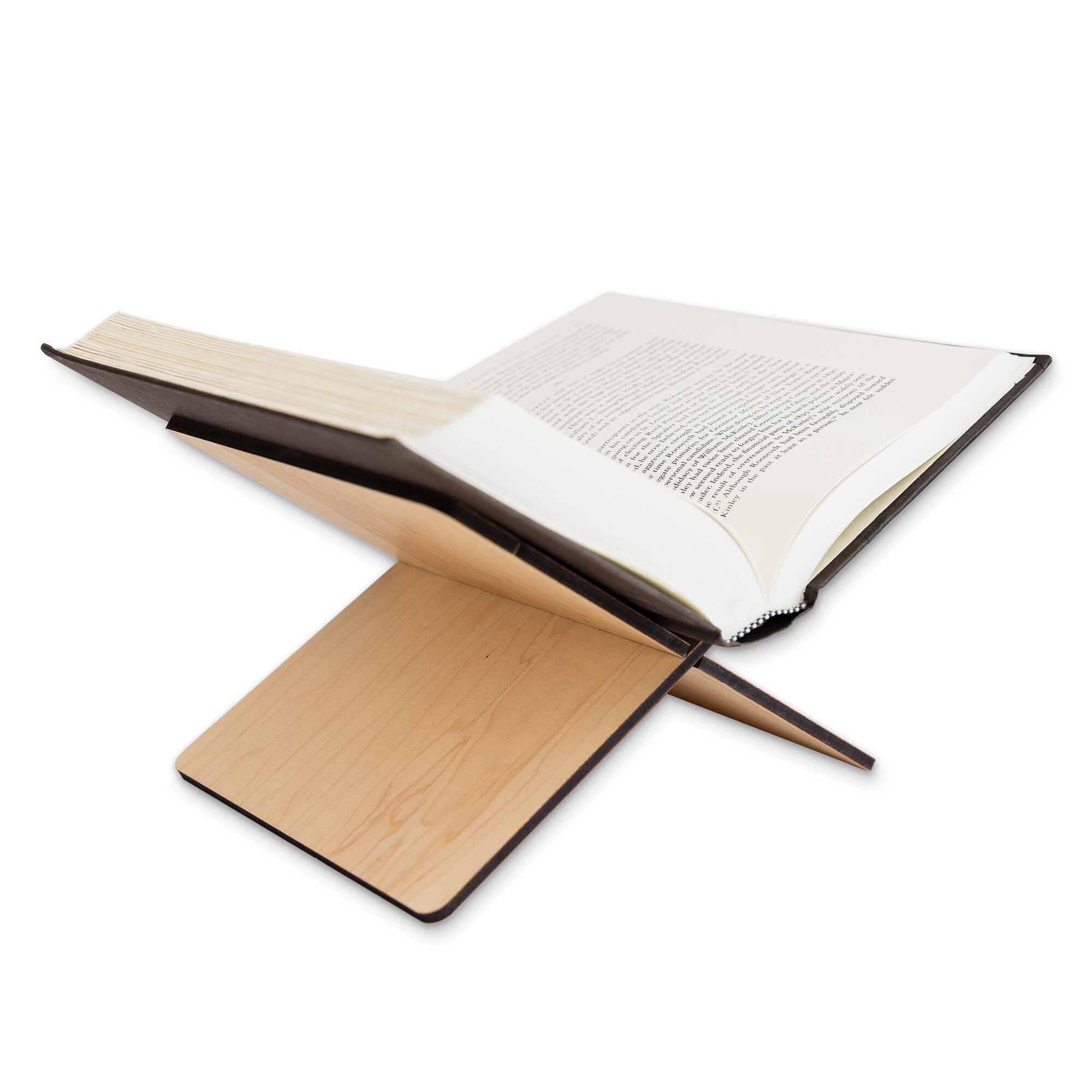 Book Display Stand for Reading Wood Cookbook Stand Holder - Maple Open ...
