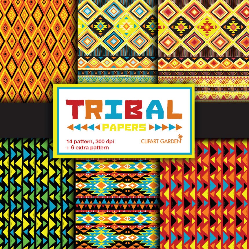 INSTANT DOWNLOAD 20 Tribal Aztec Digital Papers Pack. paper Crafts,card ...