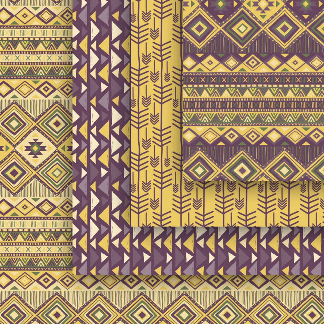 INSTANT DOWNLOAD 14 Tribal Aztec Digital Papers Pack. paper Crafts,card ...