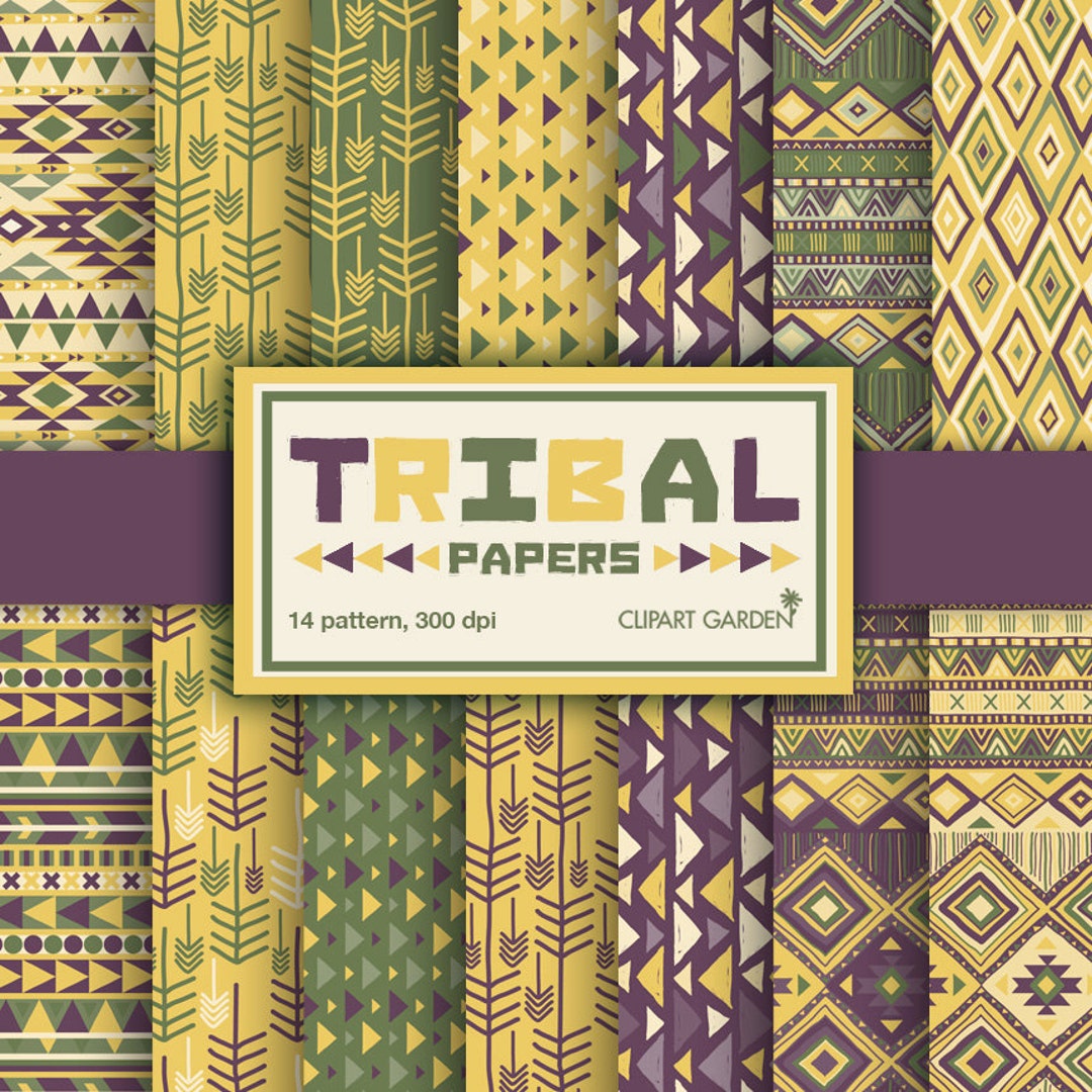 INSTANT DOWNLOAD 14 Tribal Aztec Digital Papers Pack. paper Crafts,card ...