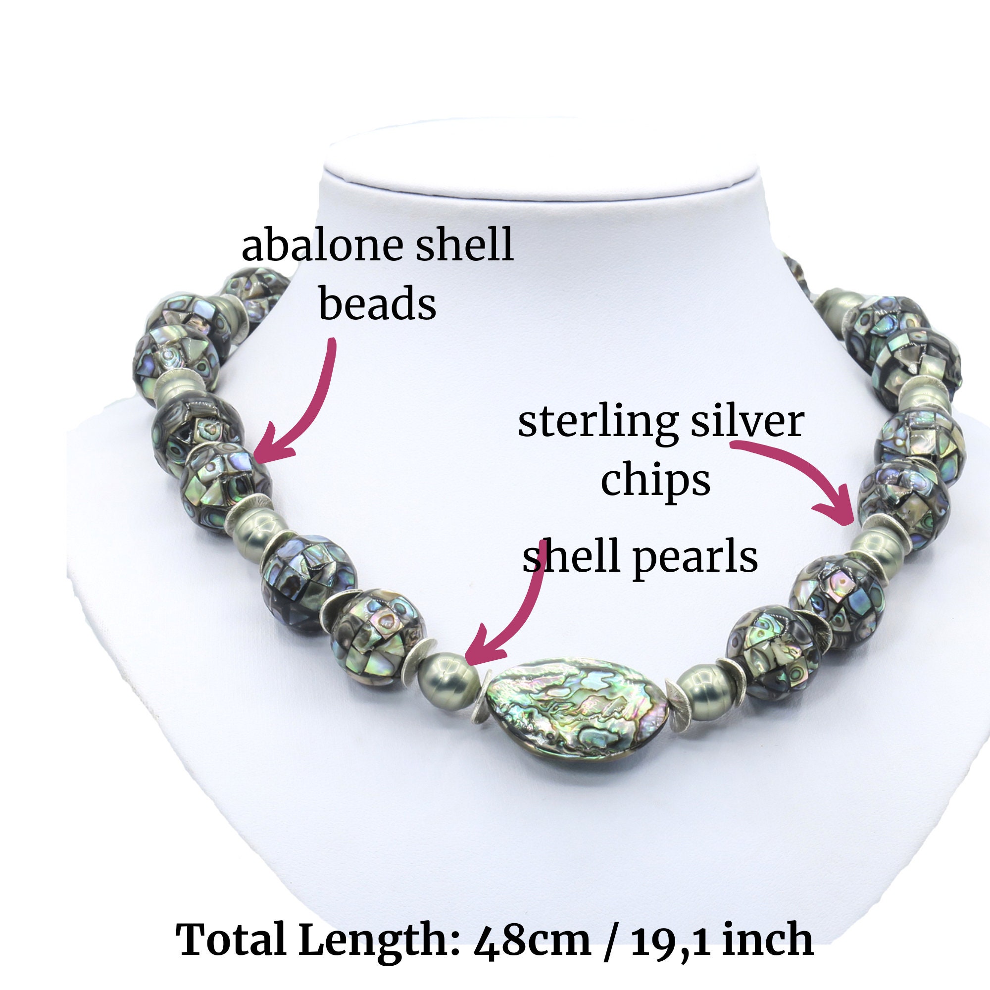 Abalone Shell Necklace Abalone Shell Jewelry Abalone Bead - Etsy
