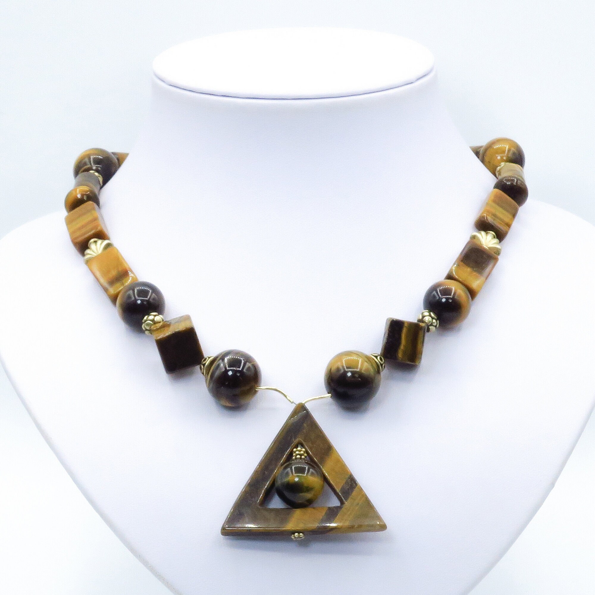 Brown Statement Necklace, Brown Stone Necklace, Gemstone Statement ...