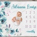 Floral Mountain Birth Stats Sign Baby Girl, Personalized Round Wood ...
