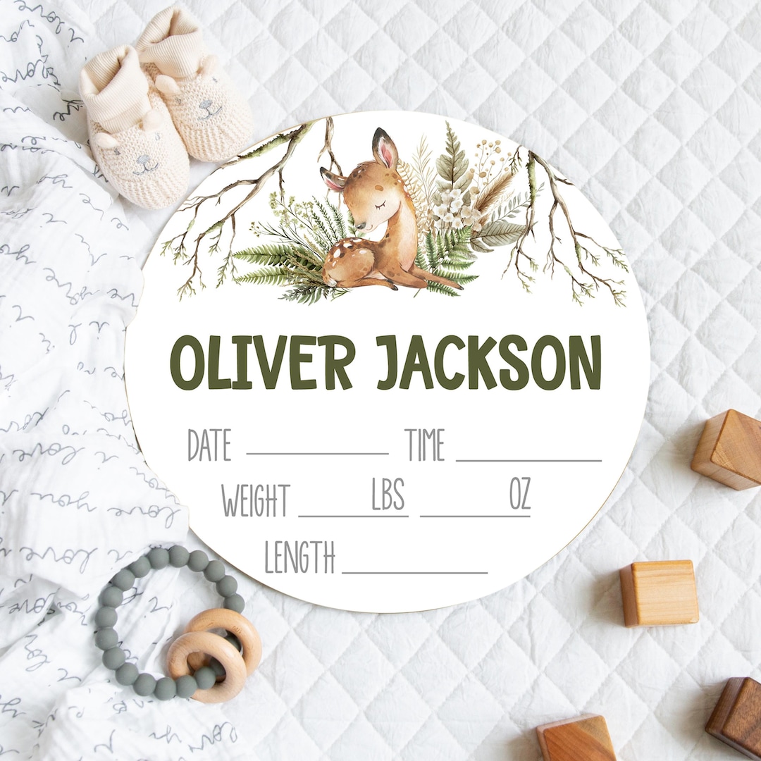 BABY BOY BIRTH Stats Sign, Personalized Boy Birth Announcement Sign ...
