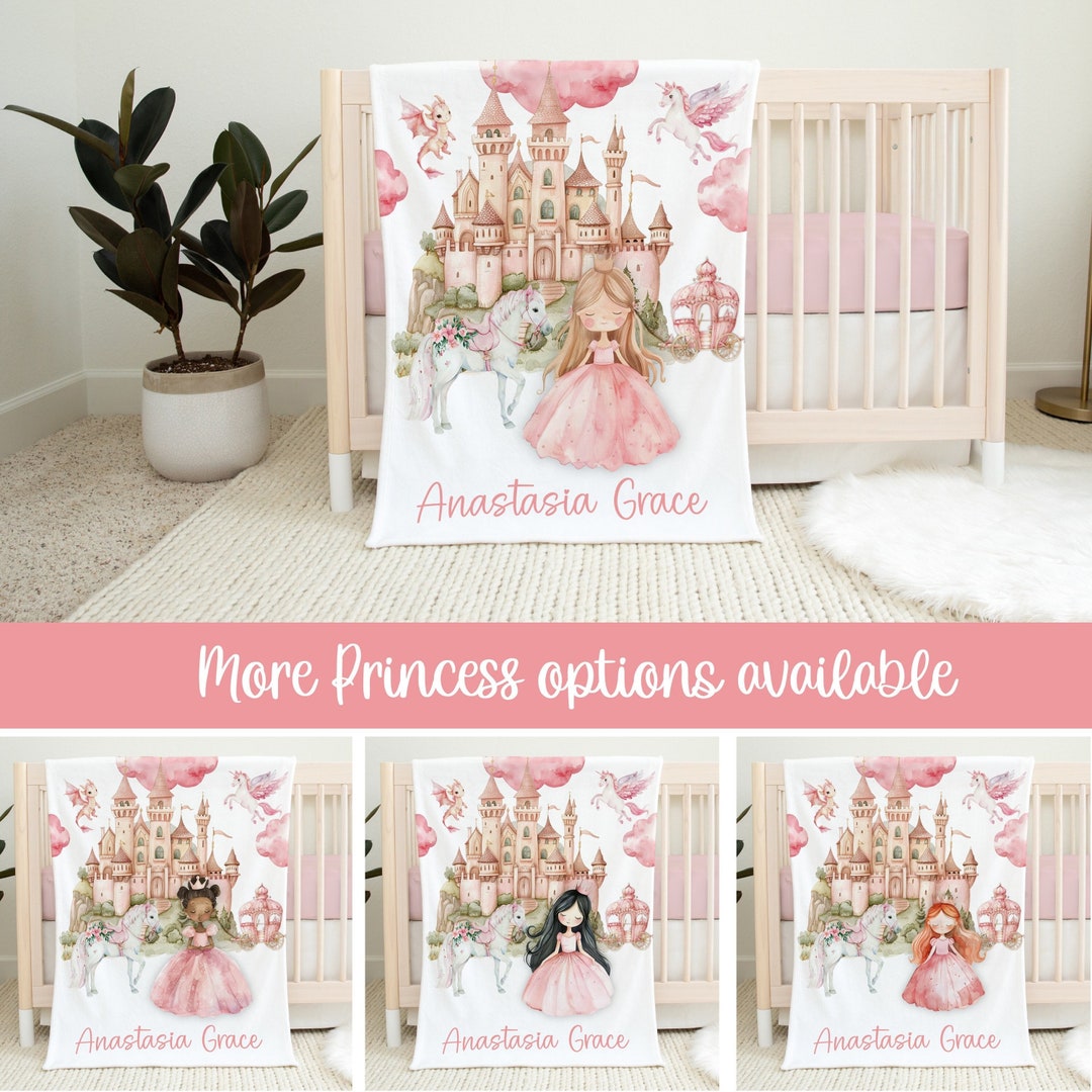 PERSONALIZED PRINCESS BLANKET, Princess Fairy Tale Blanket, Pink ...