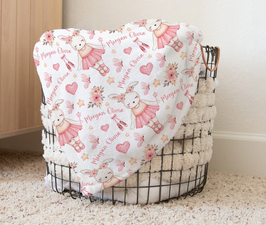 Baby Girl Ballerina Bunny Blanket, Pink Tutu Bunny Rabbit Blanket ...