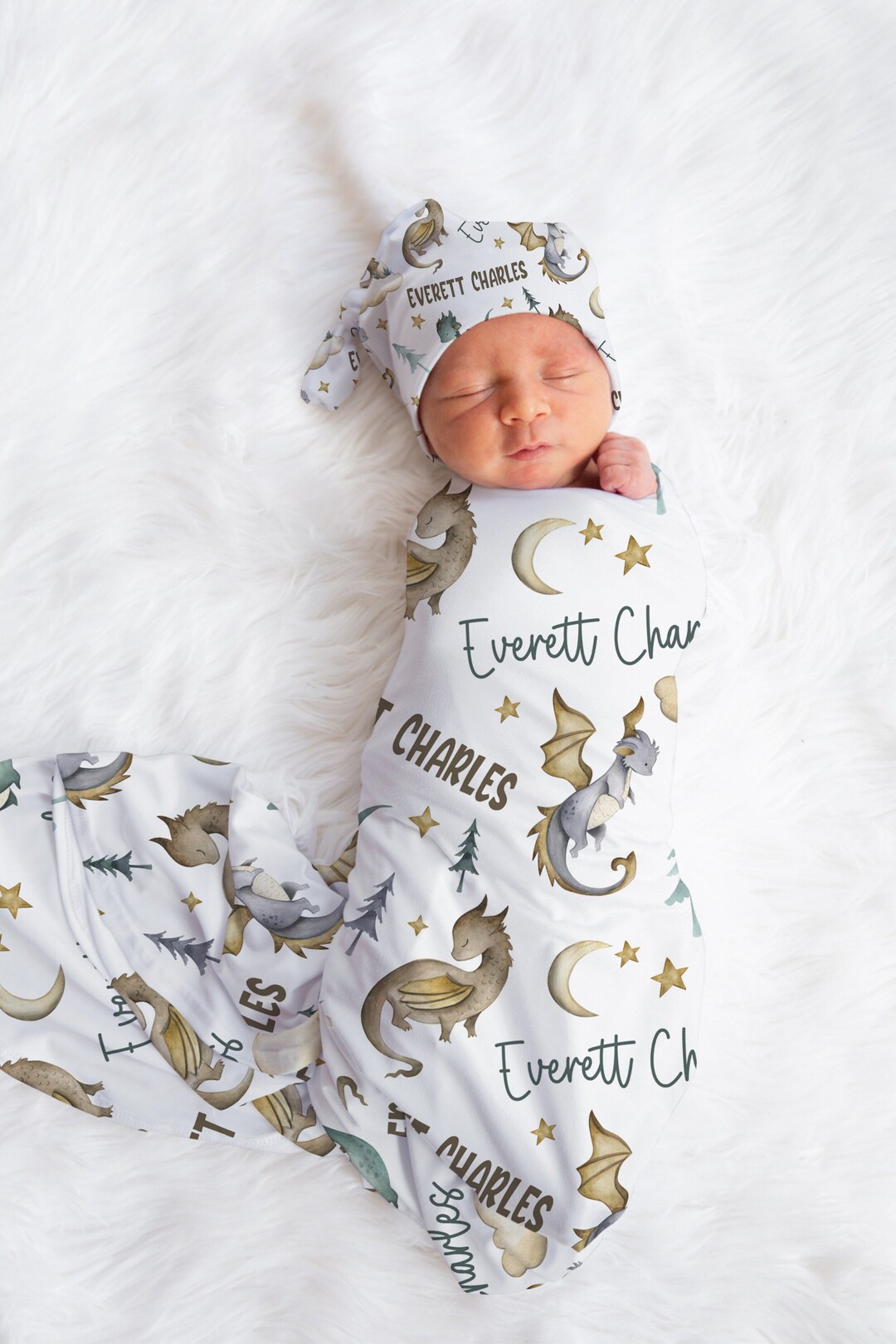 DRAGON BABY NAME Swaddle Blanket Custom Boy Dragon Blanket, Swaddle ...