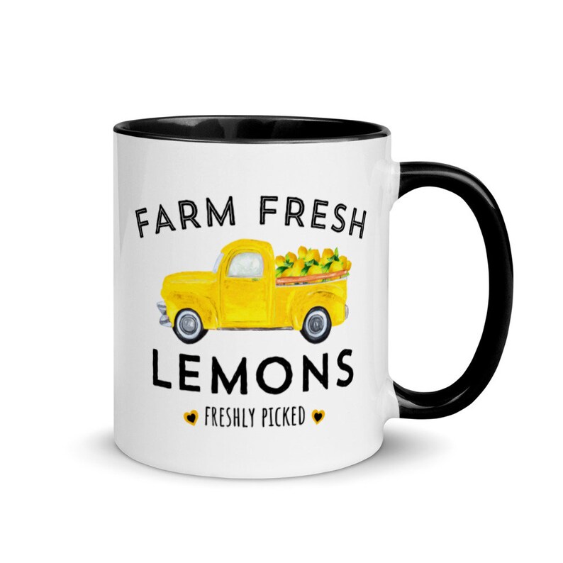 Lemon Coffee Cup Farm Fresh Lemons Cute Lemon Mug Lemon - Etsy