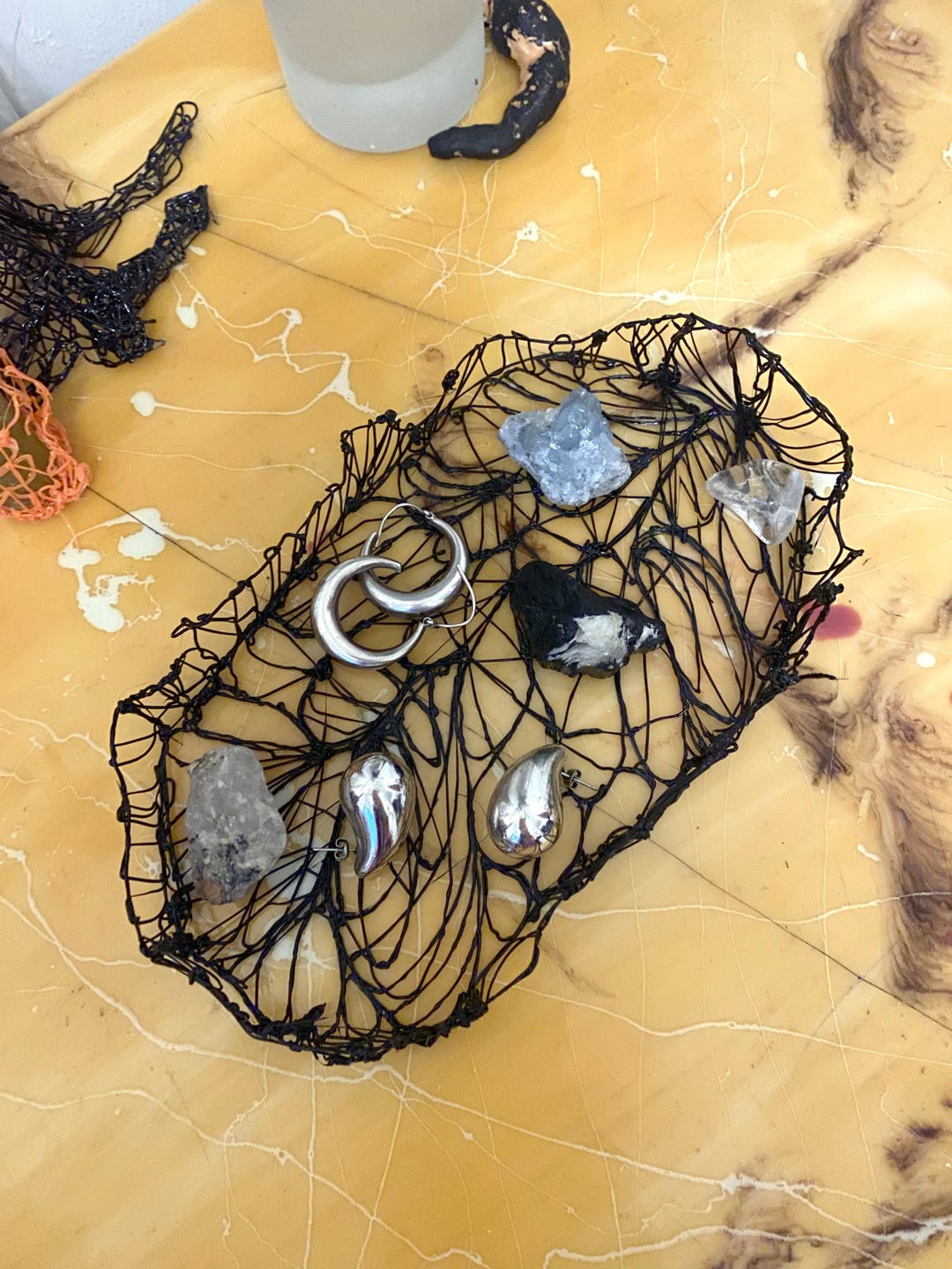 3D Printed Black Enchanted Nest – Handmade Decorative Bowl for Crystals ...
