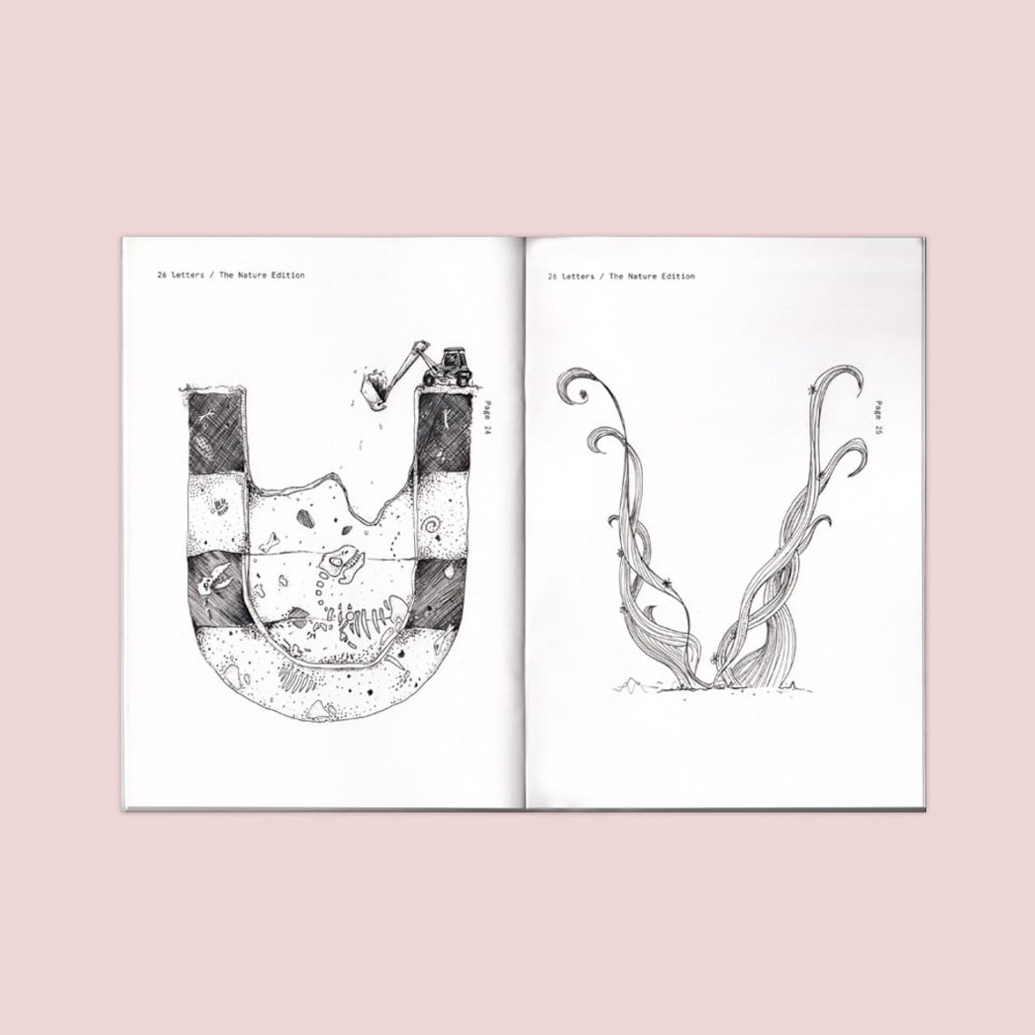 A5 Nature Illustration Alphabet Zine, DIY Zine, Alphabet Book ...