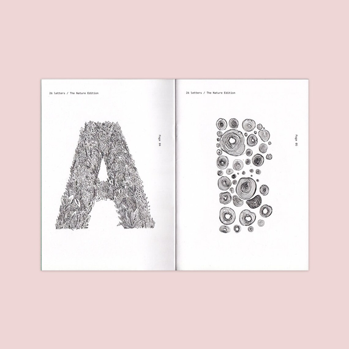A5 Nature Illustration Alphabet Zine, DIY Zine, Alphabet Book ...