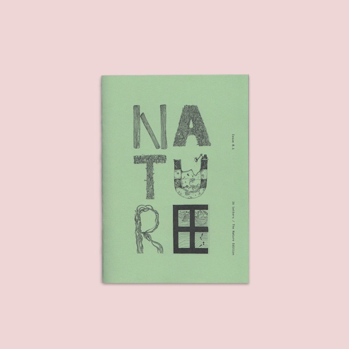 A5 Nature Illustration Alphabet Zine, DIY Zine, Alphabet Book ...