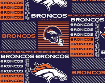 Denver Broncos Fabric - Etsy