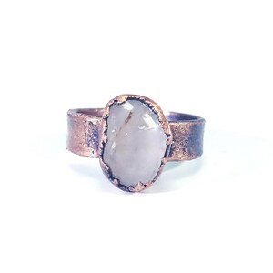 Rose Quartz Ring Raw Rose Quartz Ring Wide Band Ring - Etsy