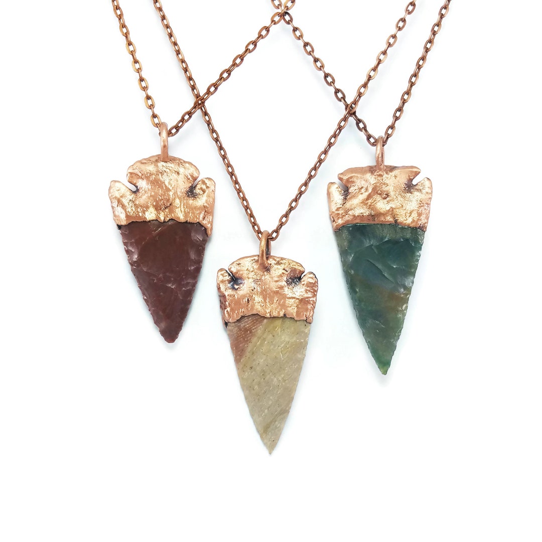 Raw Agate Arrowhead Necklace | Agate Arrowhead Pendant | Agate ...