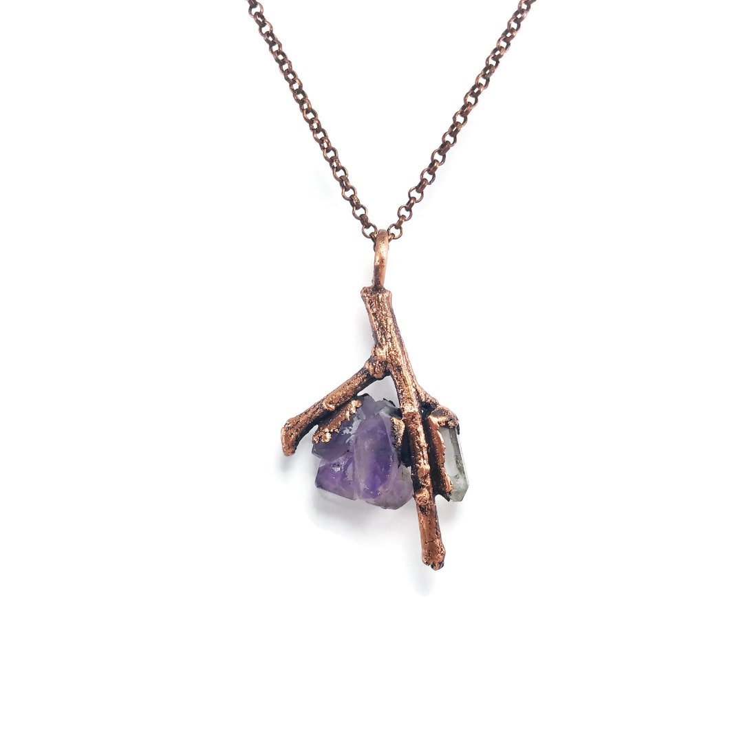 Oak Tree Necklace | Oak Tree Pendant | Amethyst Quartz Necklace ...