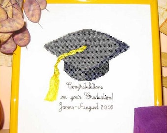 Graduation Cap 5 Pdf Cross Stitch Pattern for Small Wall Hanging or ...