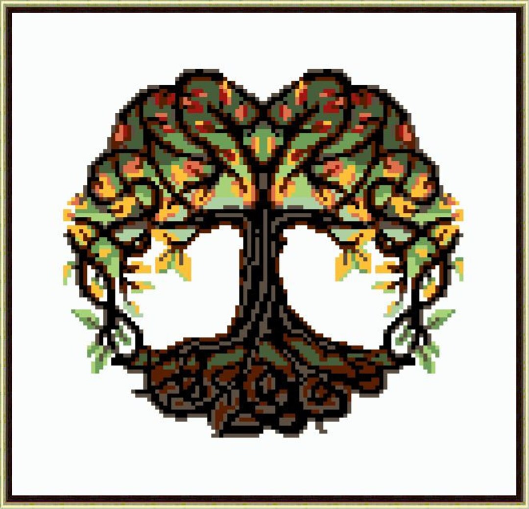 SPECIAL OFFER! Yellow Leaves Tree of Life Cross Stitch Pattern/chart ...