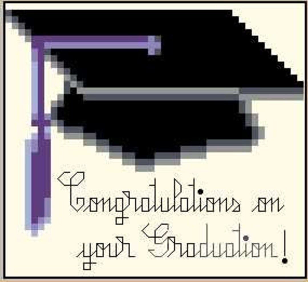 4 Graduation Cap Designs Suitable for Cards - Pdf Cross Stitch Patterns ...