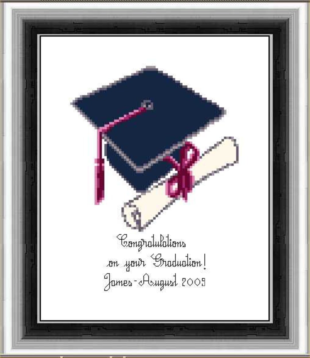 Graduation Cap 6 - Instant Digital Download Pdf Cross Stitch Pattern ...