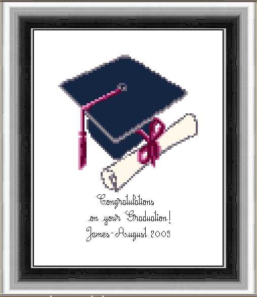 Graduation Cap 6 - Instant Digital Download Pdf Cross Stitch Pattern ...