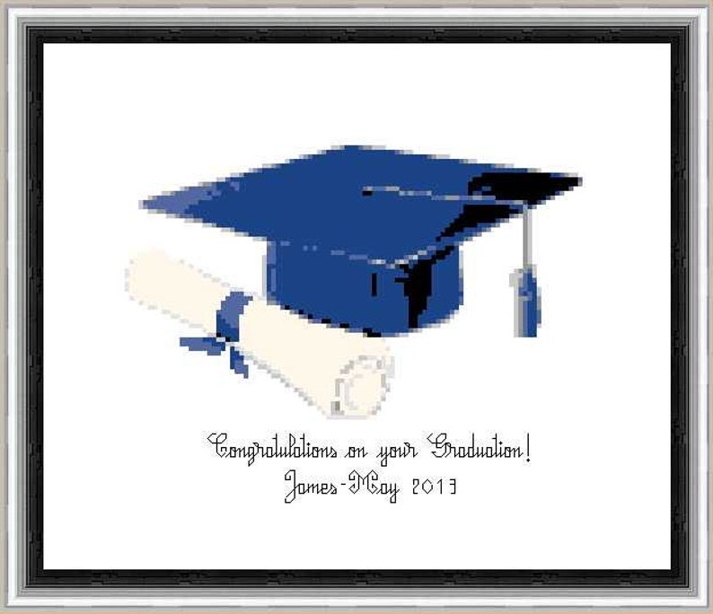 Graduation Cap 9 - Pdf Cross Stitch Pattern -new Design- Instant ...