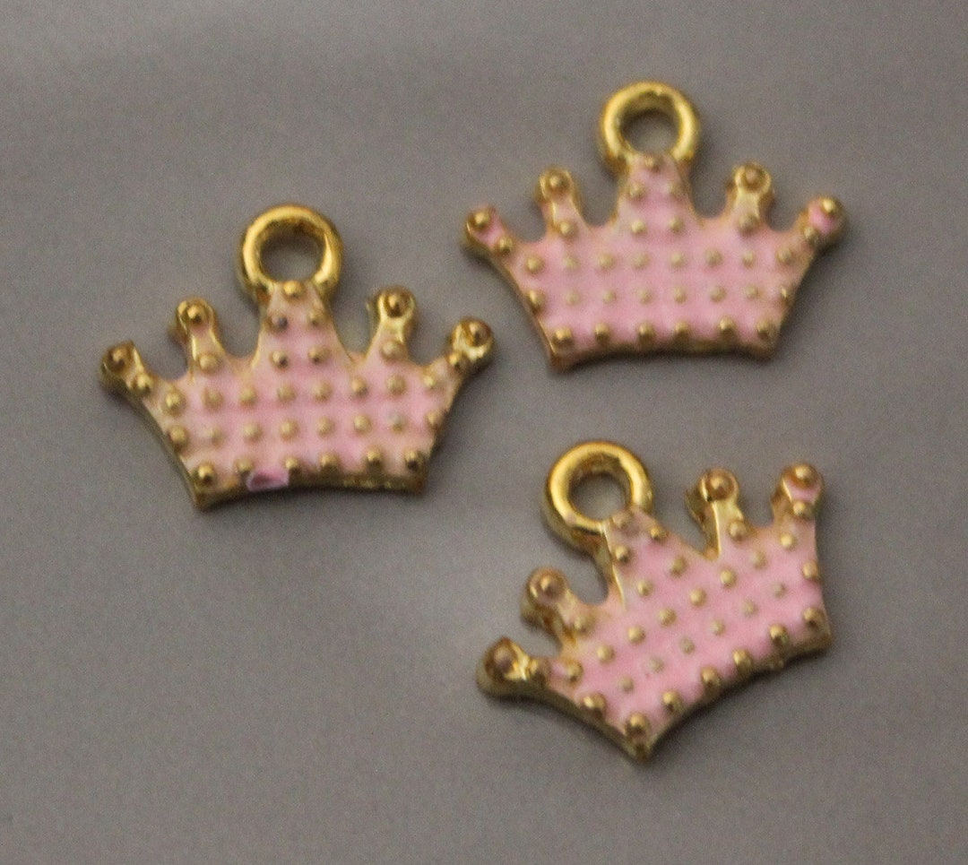 25 Small Pin and Gold Crown Charms - Attention All Diy'ers ... Use for ...