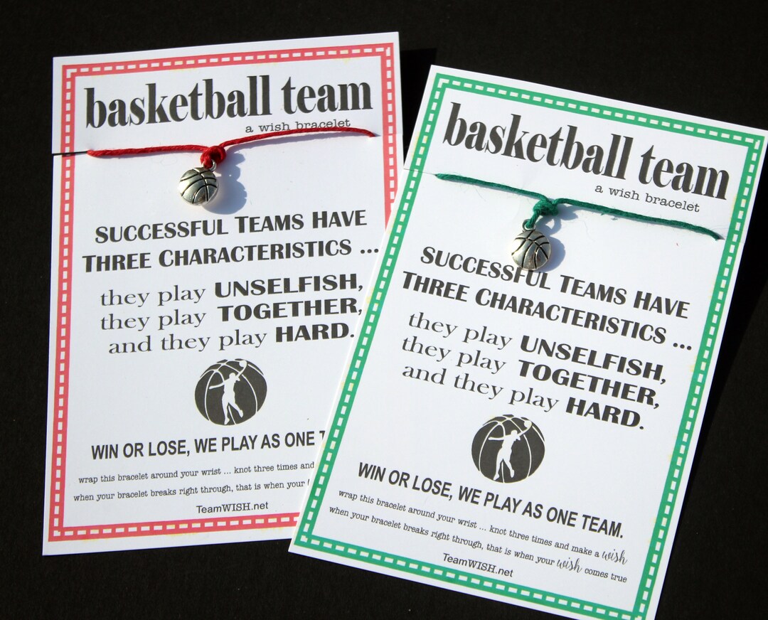24 Girl's Basketball Wish Bracelets ... Successful Teams - Pick Your ...