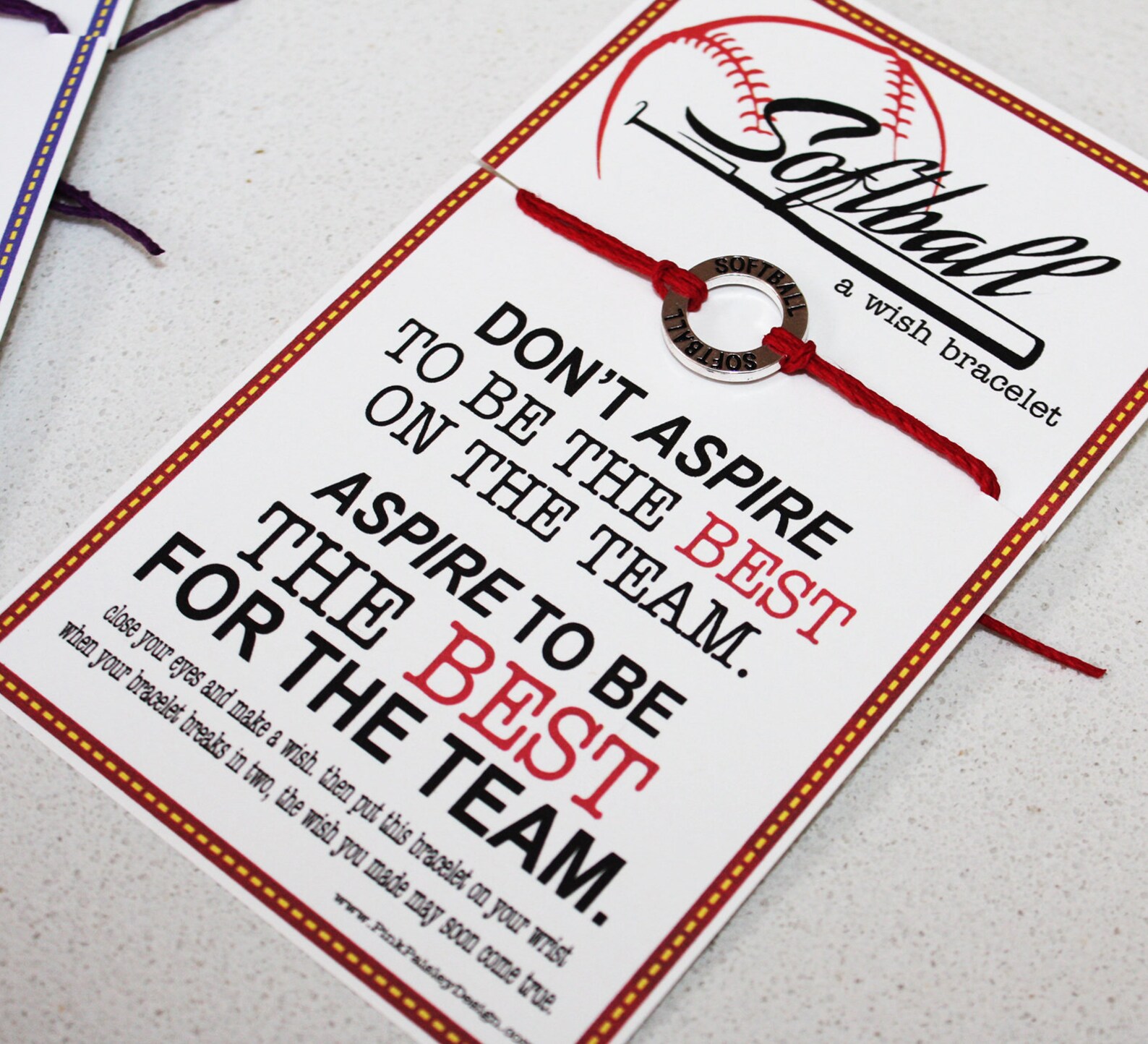 Softball Wish Bracelets ... TEAMWORK ... Great for Gifts Team | Etsy