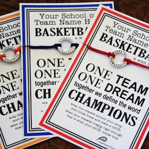 Basketball / Champions One Team Wish Bracelets With Custom Card ...