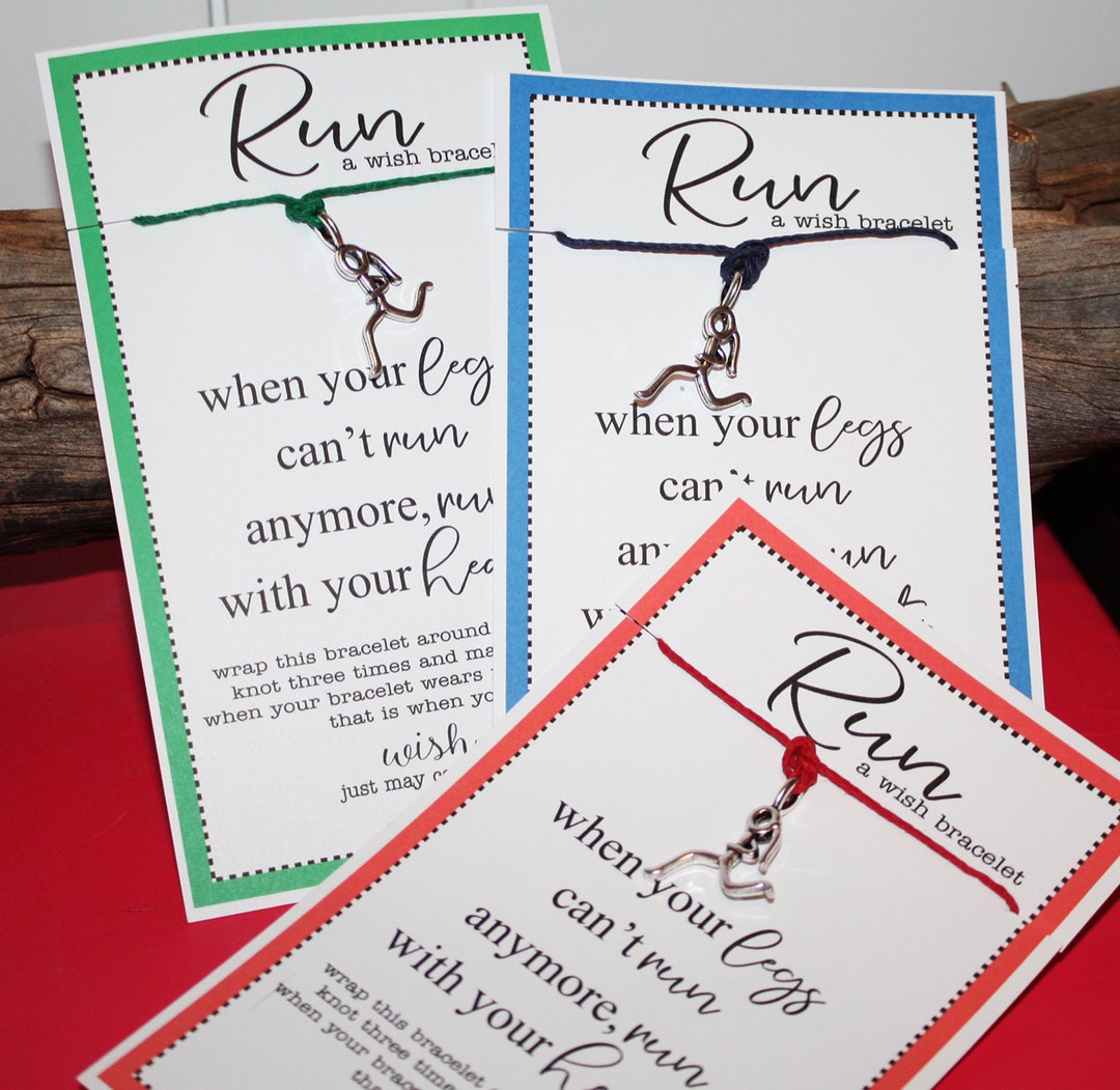 12 RUNNER TRACK / Jogger Charm Wish Bracelets ... Pick Your Color ...