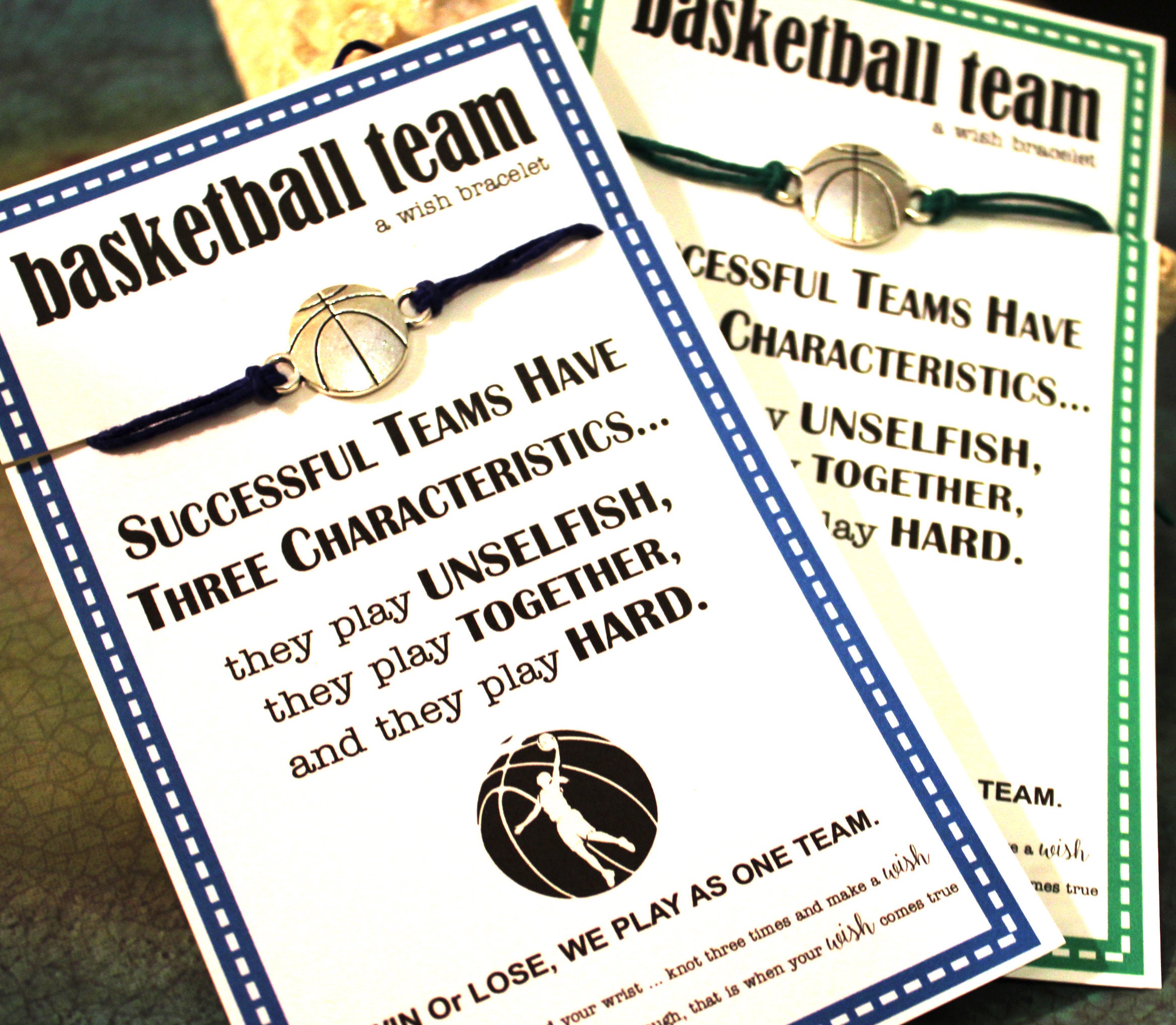 24 Girl's Basketball Wish Bracelets ... Successful Teams | Etsy