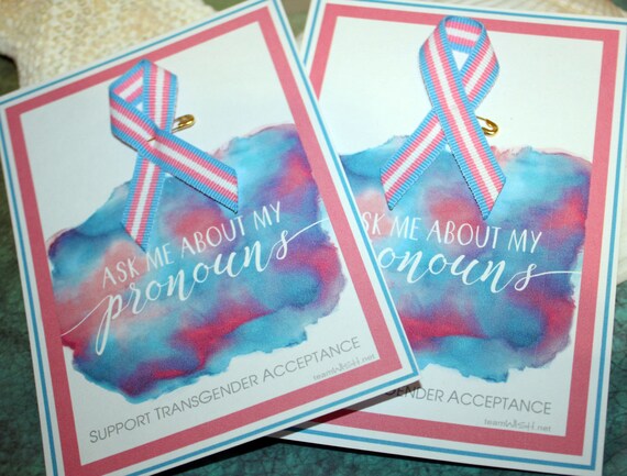 LGBTQ Transgender Awareness Pin Back Ribbons With Custom | Etsy