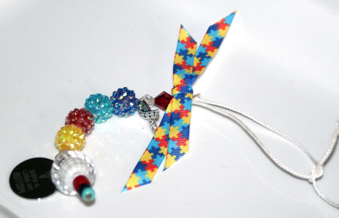 Autism Mirror Dangle/drop/charm Shine a Light on Autism ... Car Charm ...