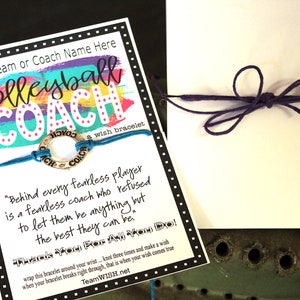 1 Single Imprintable Volleyball Coach Wish Bracelet - Behind Every ...