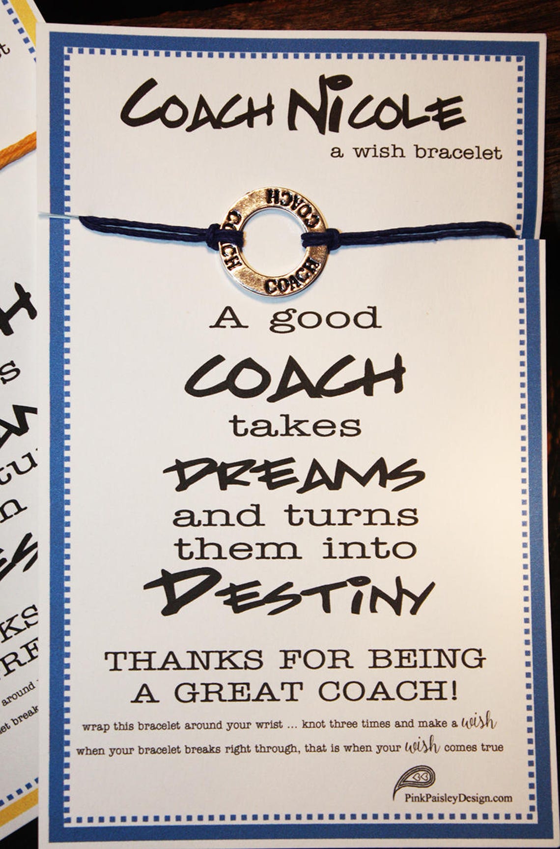 Customize This Coach Card With Your Coach's Name - Etsy