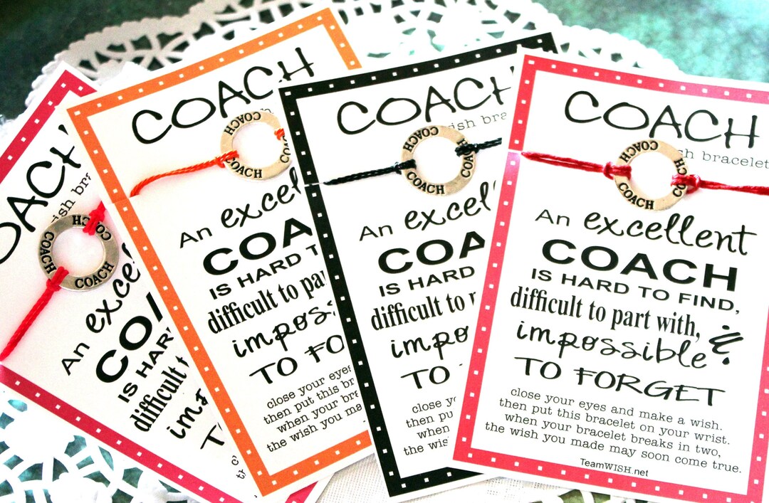 SALE - "an Excellent Coach" Adjustable Wish Bracelet - Great for Team ...