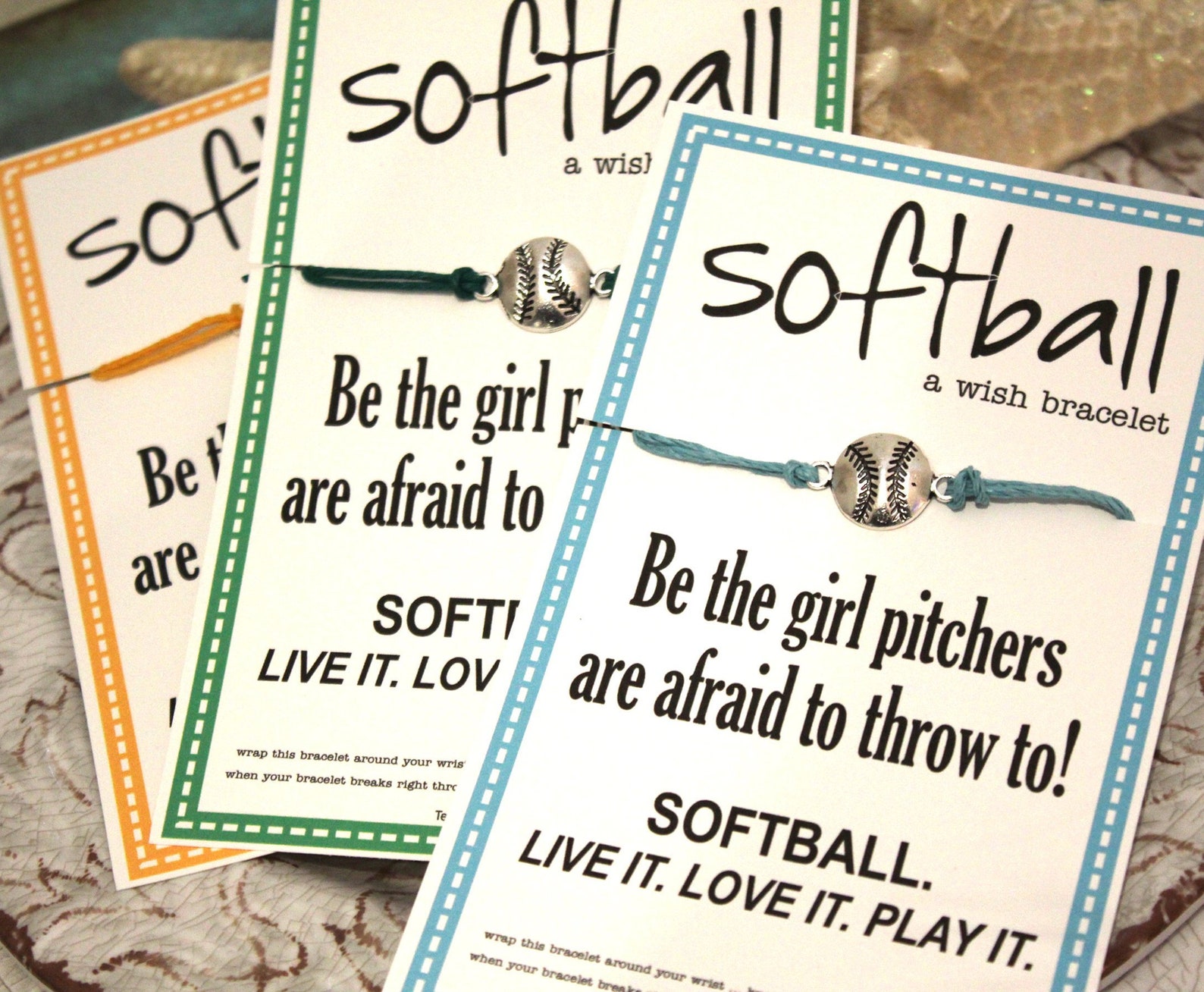 15 SOFTBALL Wish Bracelets ... Be the Girl ... Pick Your Color ...