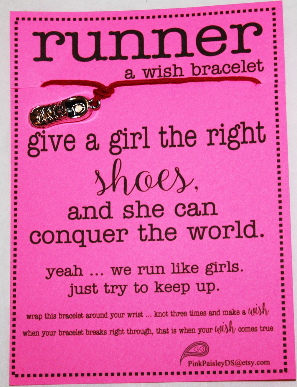 12 Runner/girls TRACK Charm Wish Bracelets ... Pick Your Color ...