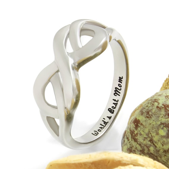 Items Similar To Infinity Mothers Ring Double Hearts Ring Promise Mom