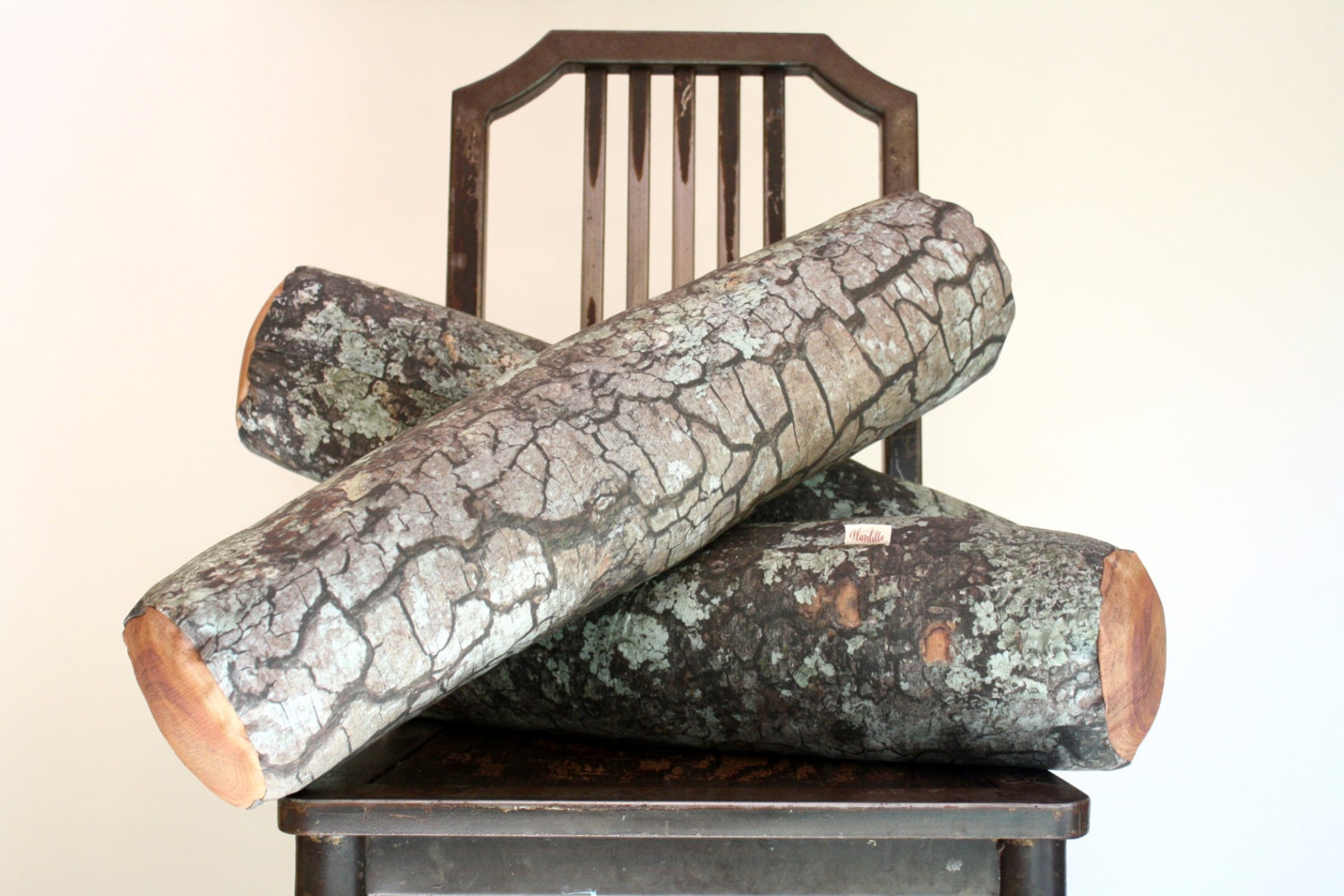 Mossy Log pillow made to order decorative pillow log | Etsy