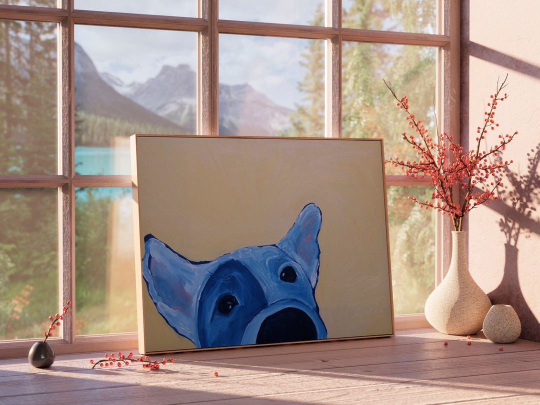 Print of Original Blue Dog Acrylic Painting - Etsy