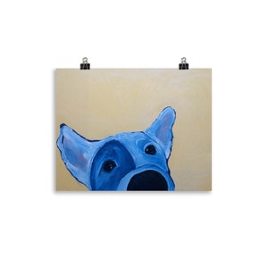 Print of Original Blue Dog Acrylic Painting - Etsy