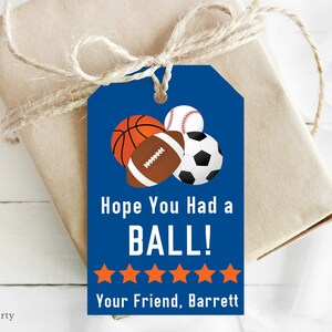 EDITABLE Sports Party Favor Tags - Sports Birthday - Sports Party ...