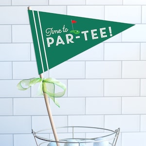Time to Partee Golf Pennant Flag - Golf Party - Golf Birthday Party ...