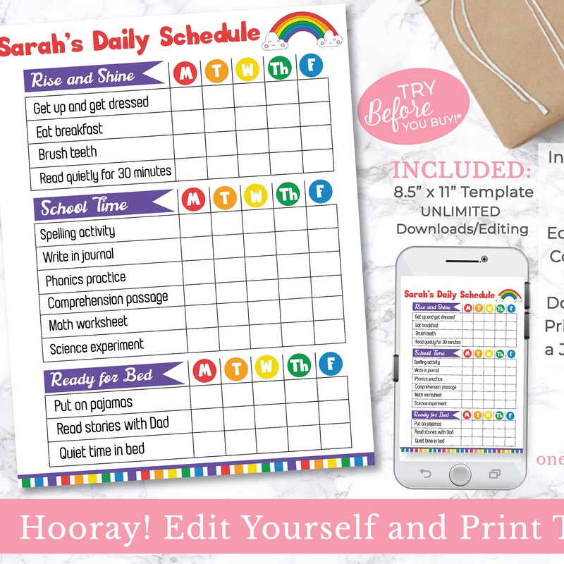 Kids Daily Routine - Etsy