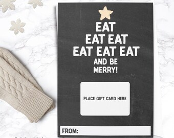 Eat Drink & Be Merry Restaurant Gift Card Holder. Printable - Etsy