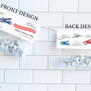 EDITABLE Vintage Airplane Valentine Bag Topper, Kids Valentine, Plane ...