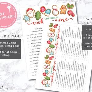 Christmas Cookie Game - Christmas Party Game - Cookie Exchange ...