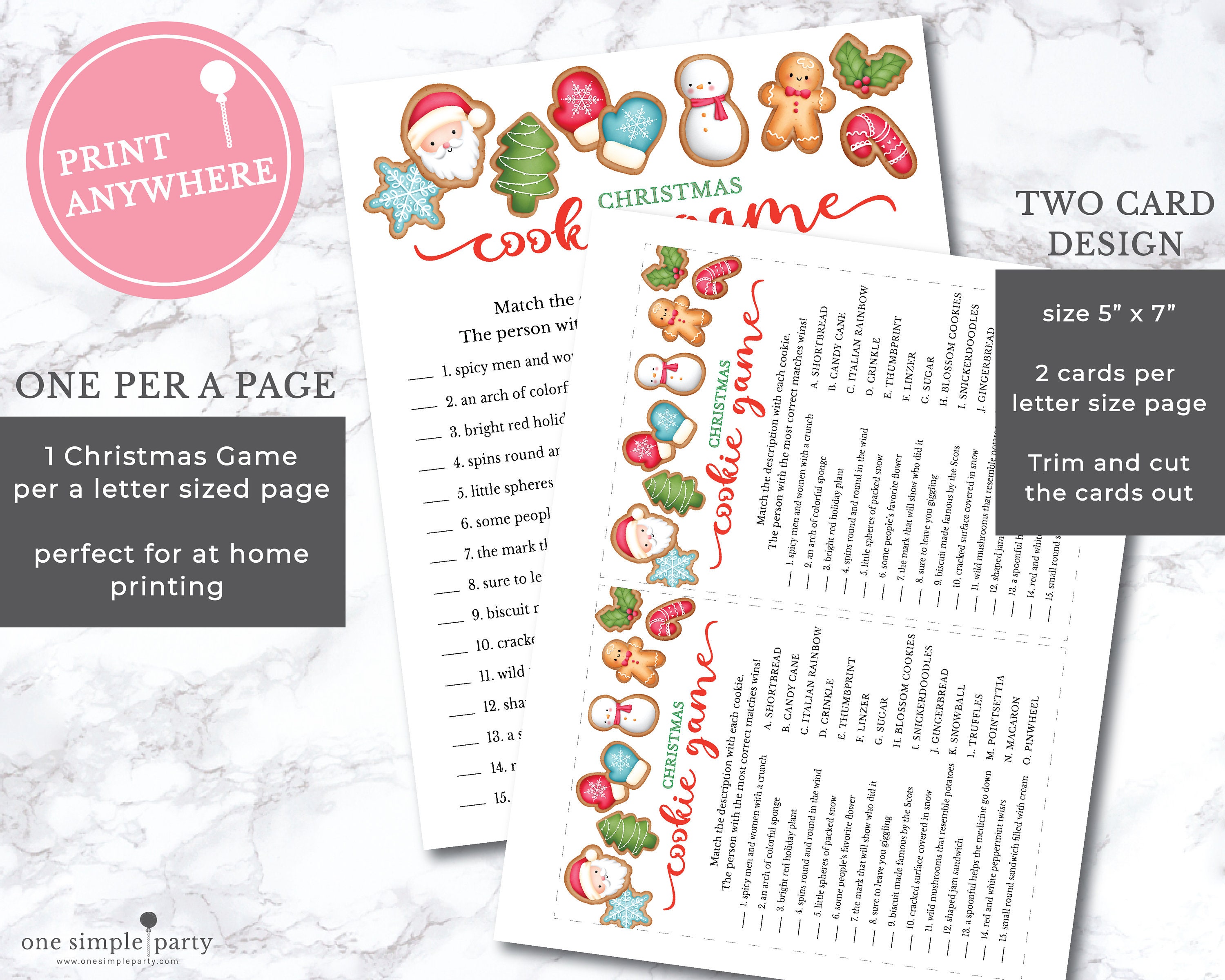 Christmas Cookie Game - Christmas Party Game - Cookie Exchange ...